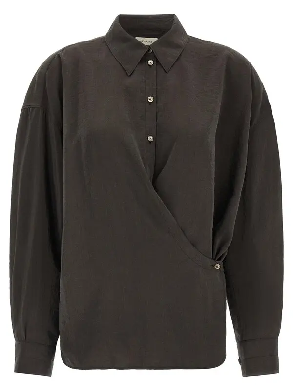 LEMAIRE Twisted Silk Blend Shirt - Black