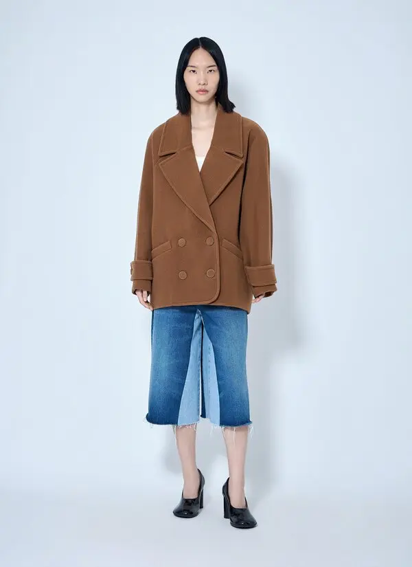 Chloé Wool Blend Double-breasted Short Coat - Multicolor