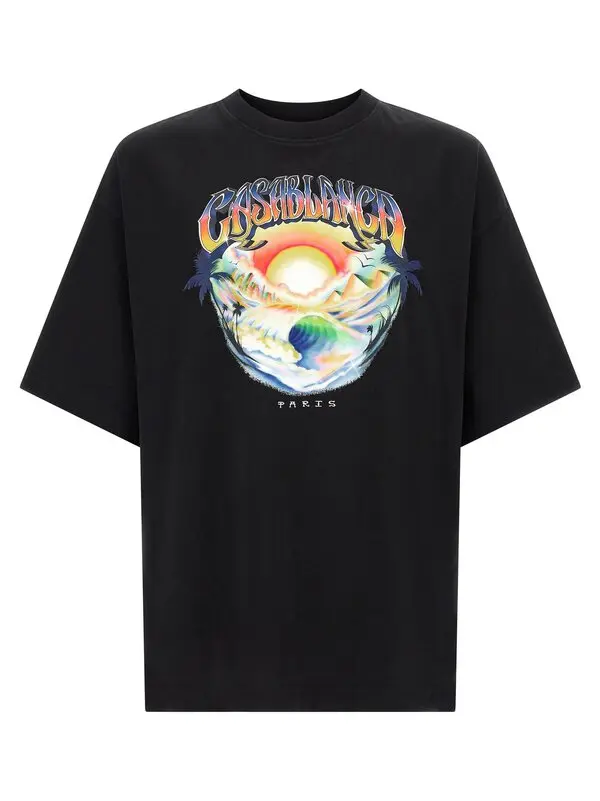 Casablanca Airspray' Print T-shirt - Black