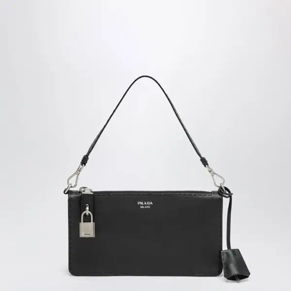 Prada Aged Leather Pouch - Black