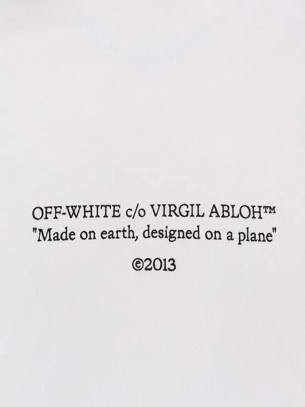 Off-White Cotton Sweatshirt With Frontal Logo Print - White
