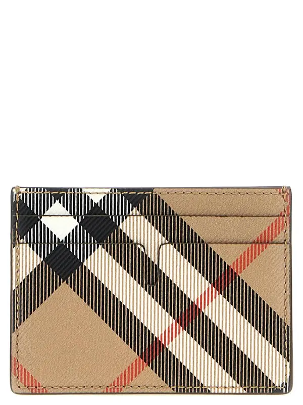 Burberry Check Card Holder - Cream
