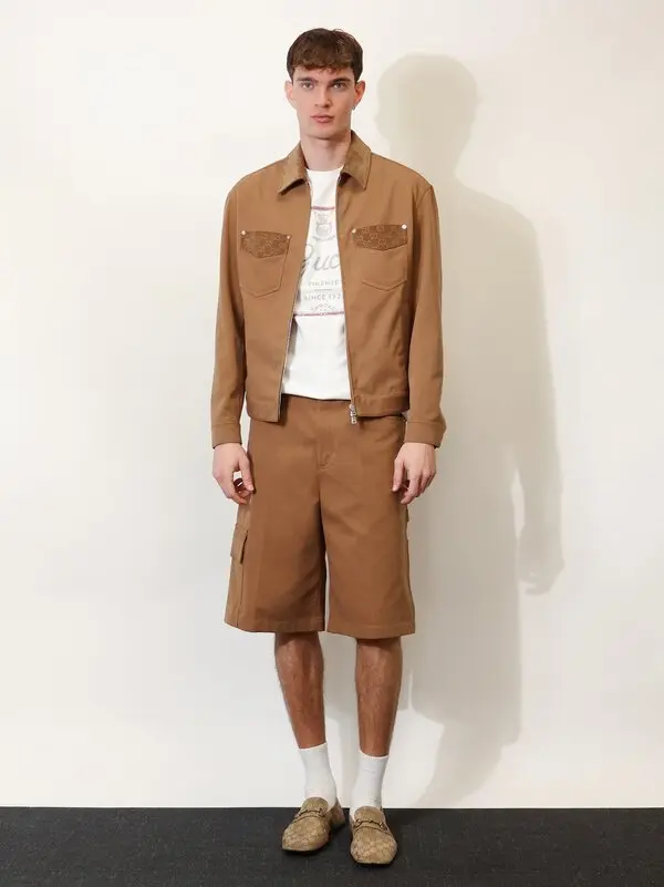 Gucci Canvas Jacket With Gg Details