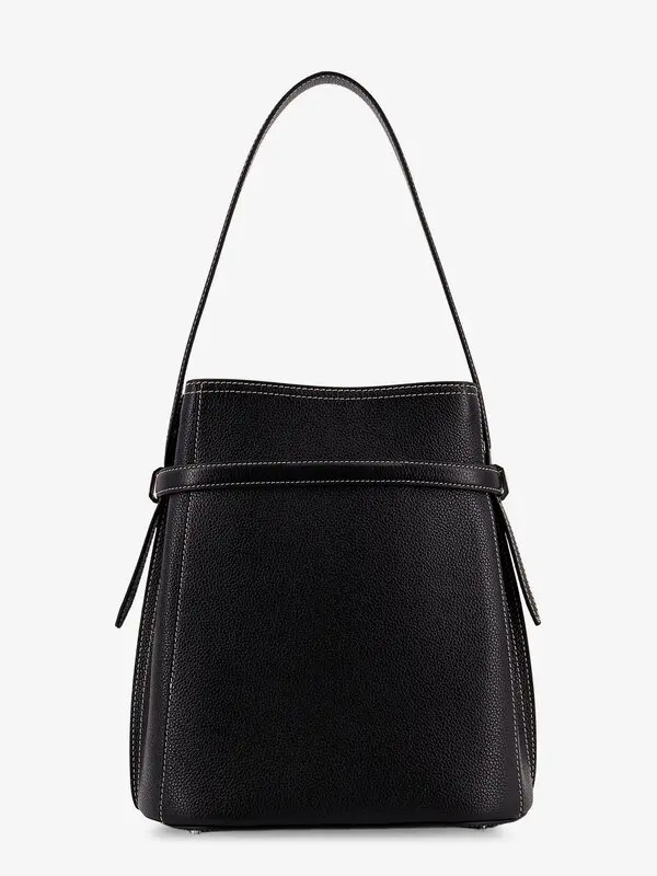 TOTEME Hammered Leather Bucket Bag - Black