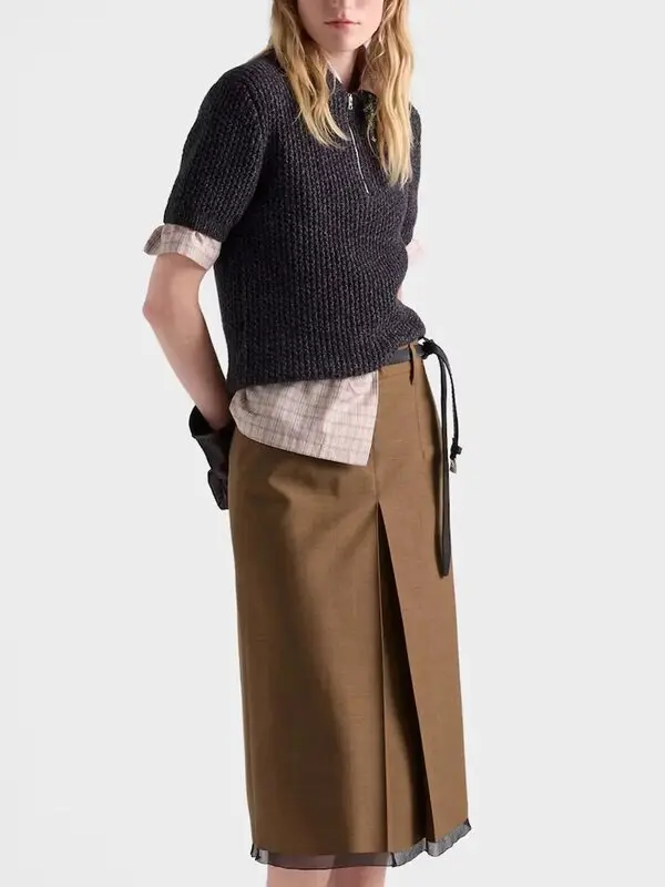 Prada Wool Midi Skirt