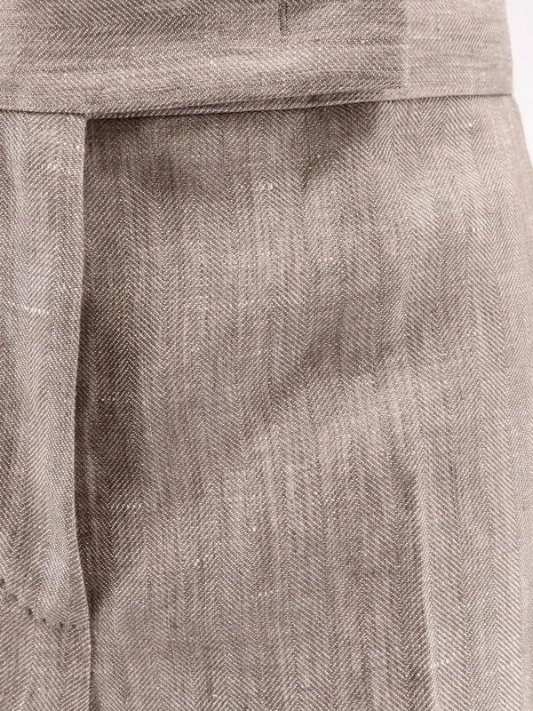 Max Mara Mxmdeserto Linen Trousers - Cream