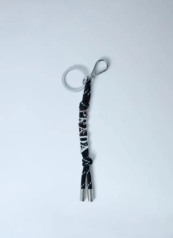 Prada Logo Embellished Keychain