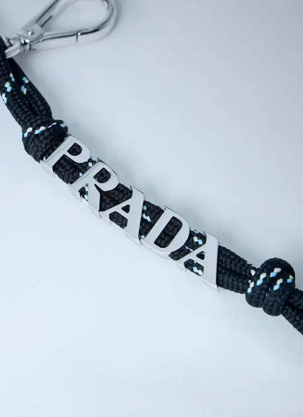 Prada Logo Embellished Keychain