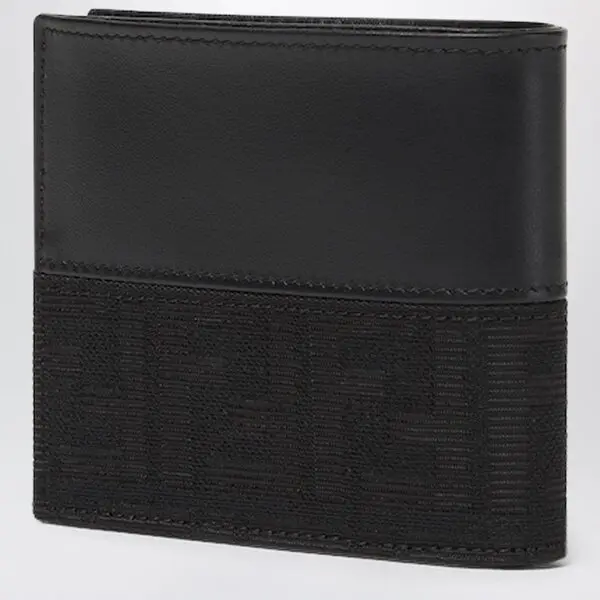 Fendi Ff Zucca Jacquard And Leather Bi-fold Wallet