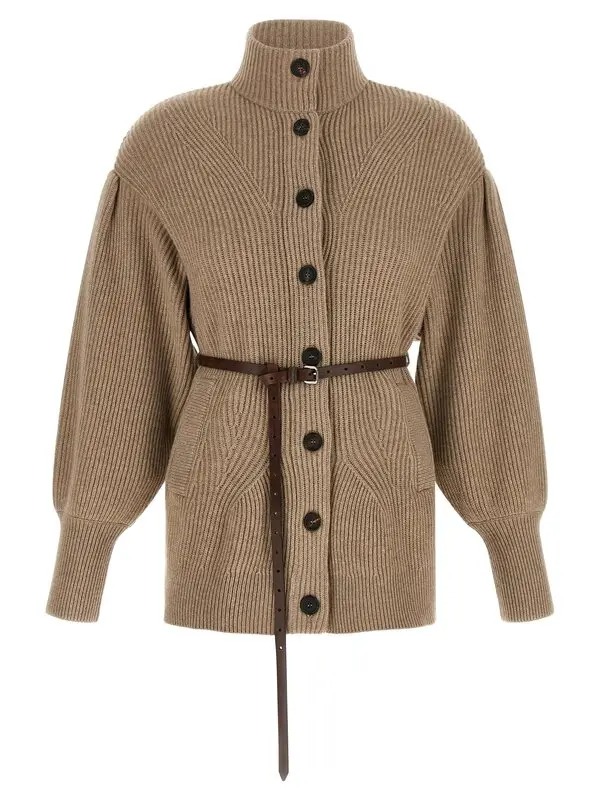 Brunello Cucinelli English Half-ribbed Cardigan - Cream