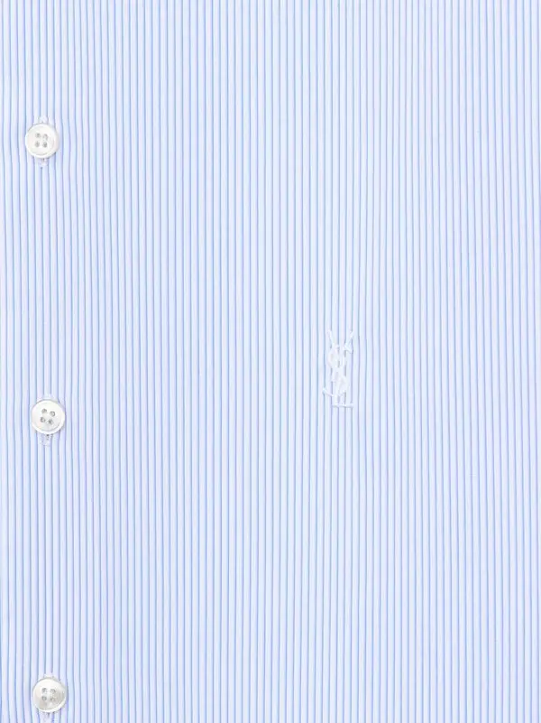 Saint Laurent Cassandre Cotton Shirt With Striped Pattern - Multicolor