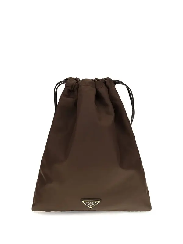 Prada Wish Re-nylon Clutch - Brown