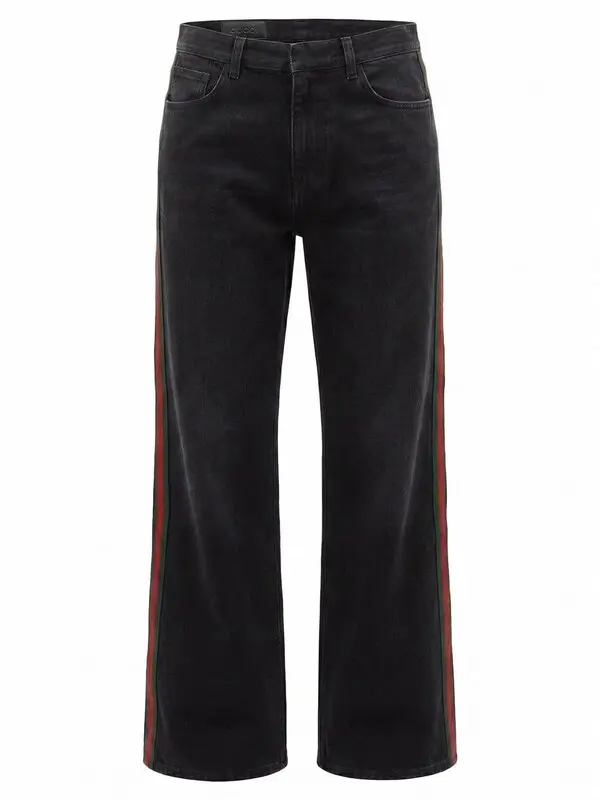 Gucci Cotton Denim Web Insert Pants - Multicolor