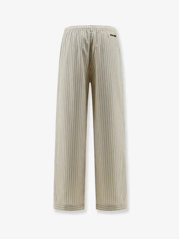 Miu Miu Striped Cotton Pajama Pants - Multicolor
