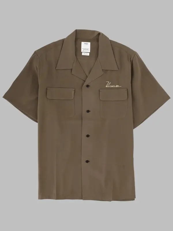 Visvim Camicia A Manica Corta Con Logo - Brown