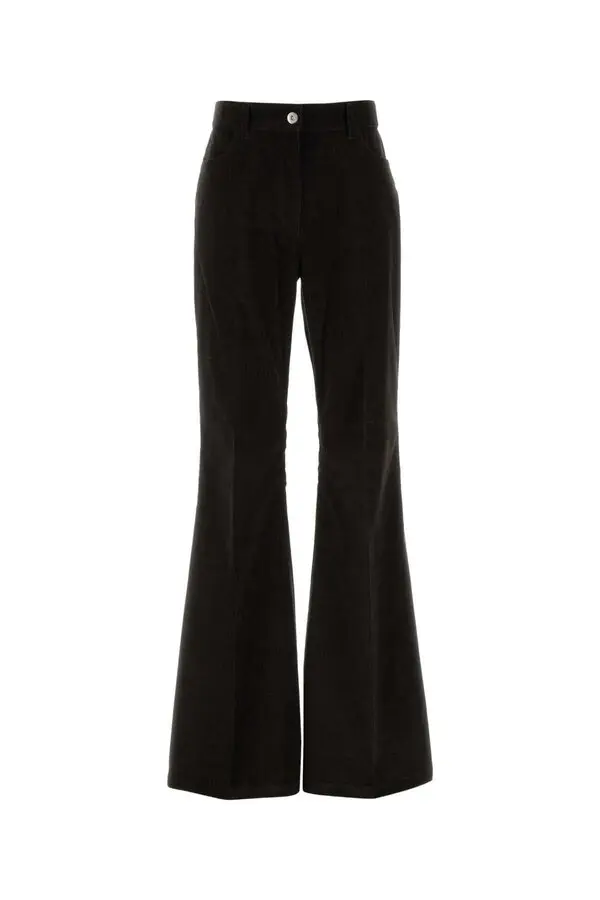 FERRAGAMO Dark Corduroy Flared Pant - Brown