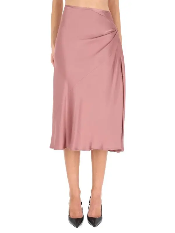 Dries Van Noten Draped Midi Skirt - Pink