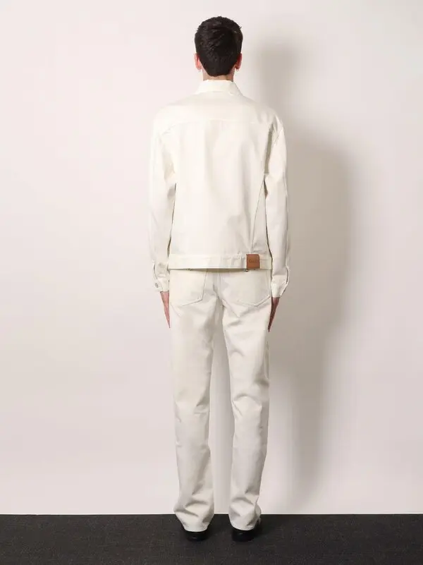 Gucci Denim Trousers With Metal Horsebit Detail - White