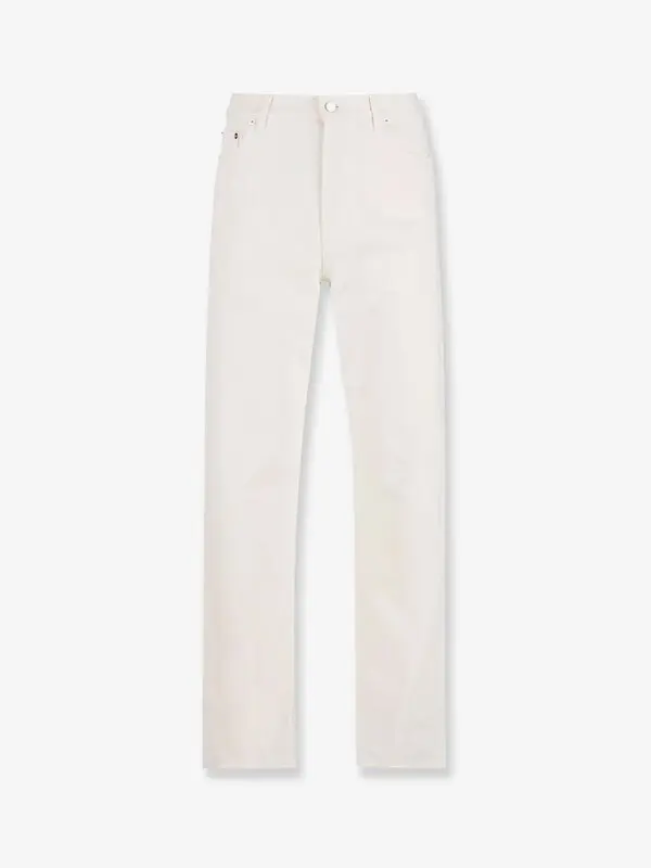 Gucci Denim Trousers With Metal Horsebit Detail - White
