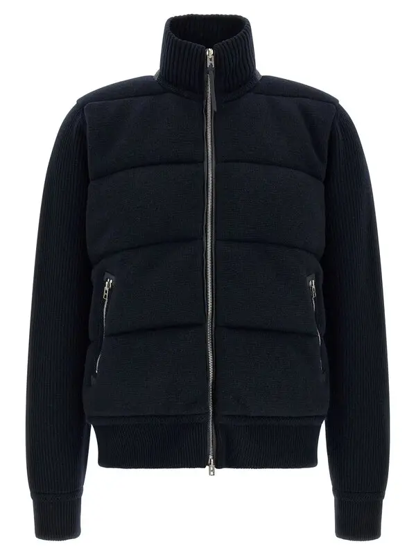 TOM FORD Virgin Wool Padded Jacket - Blue