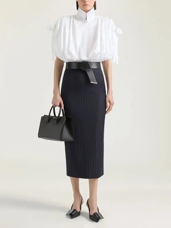 Givenchy Pinstriped Midi Skirt - Multicolor