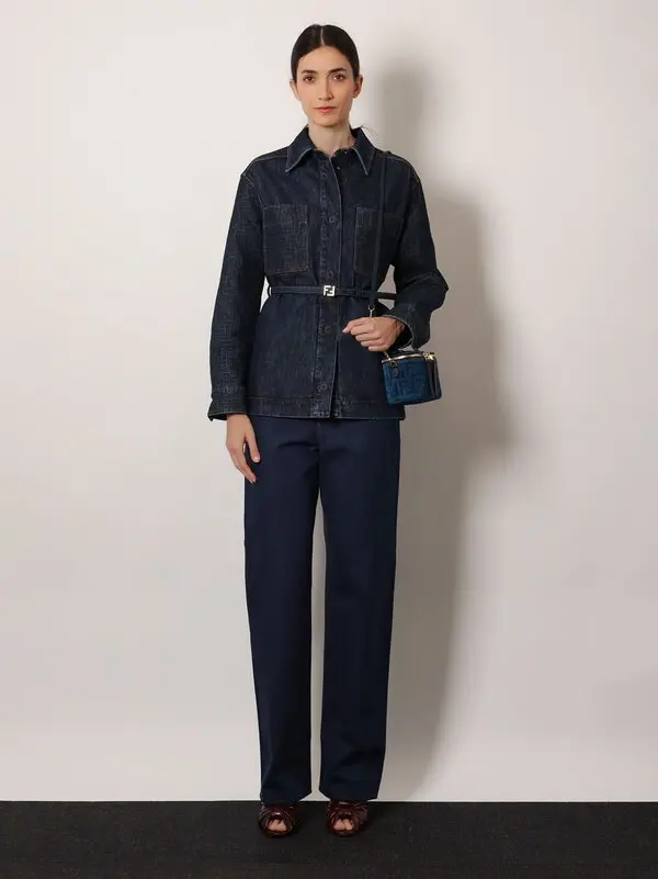 Fendi Wide Leg Denim Jeans - Blue
