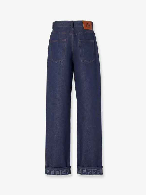 Fendi Wide Leg Denim Jeans - Blue