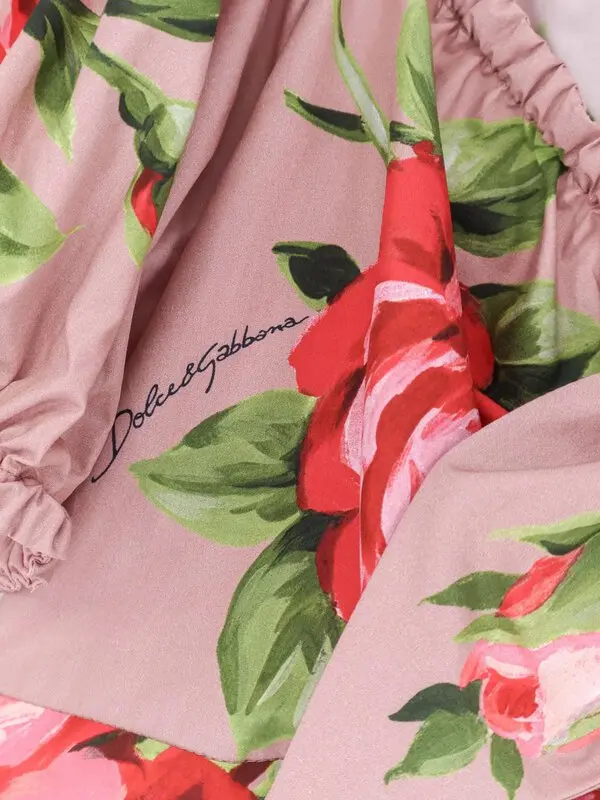 Dolce & Gabbana Cotton Top With Iconic Print - Multicolor