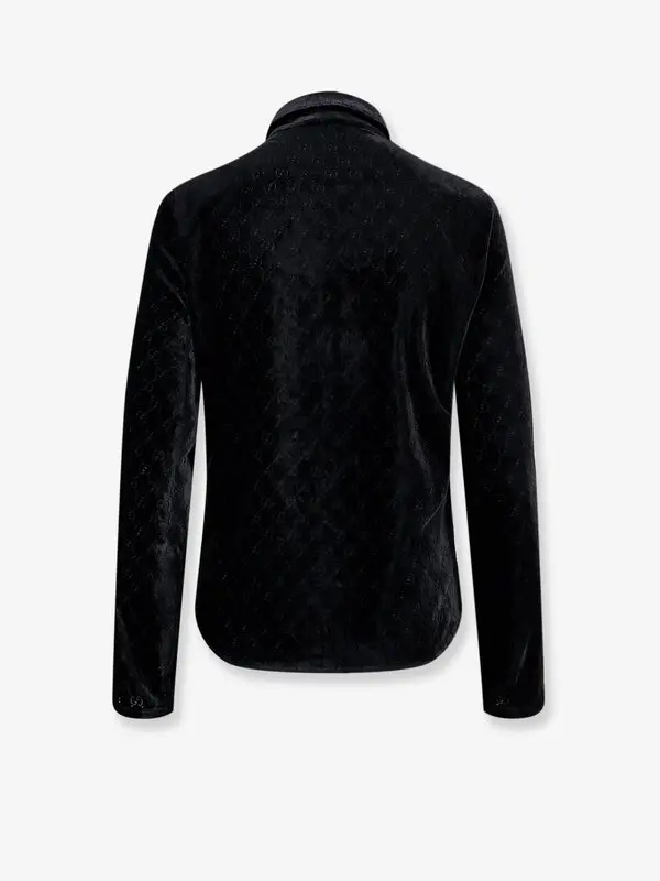 Gucci Stretch Gg Devore Velvet Shirt - Black