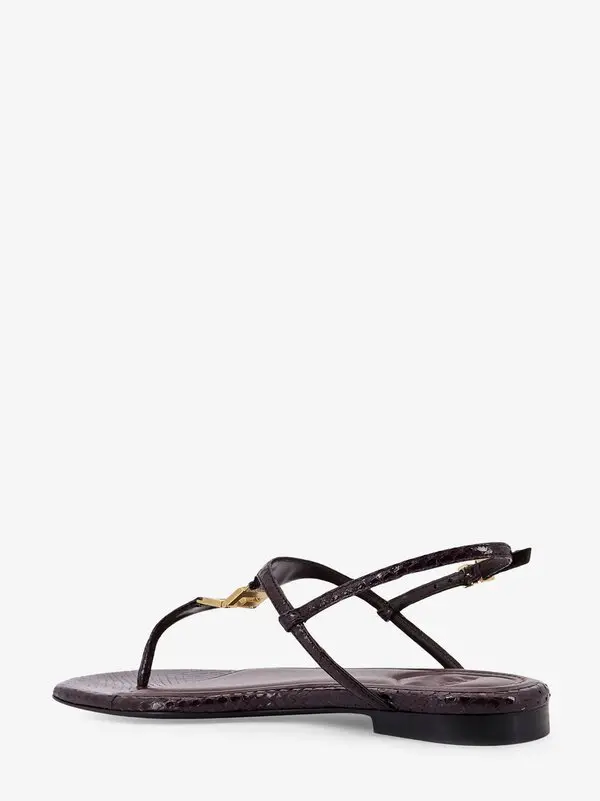 Fendi Fold Leather Sandals With Reptile Effect - Multicolor
