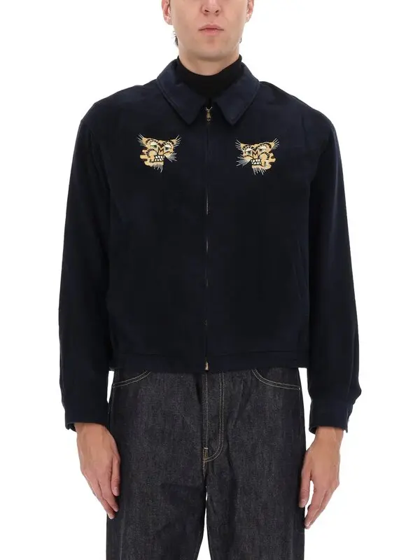 Visvim Silk Blouson Jacket - Blue