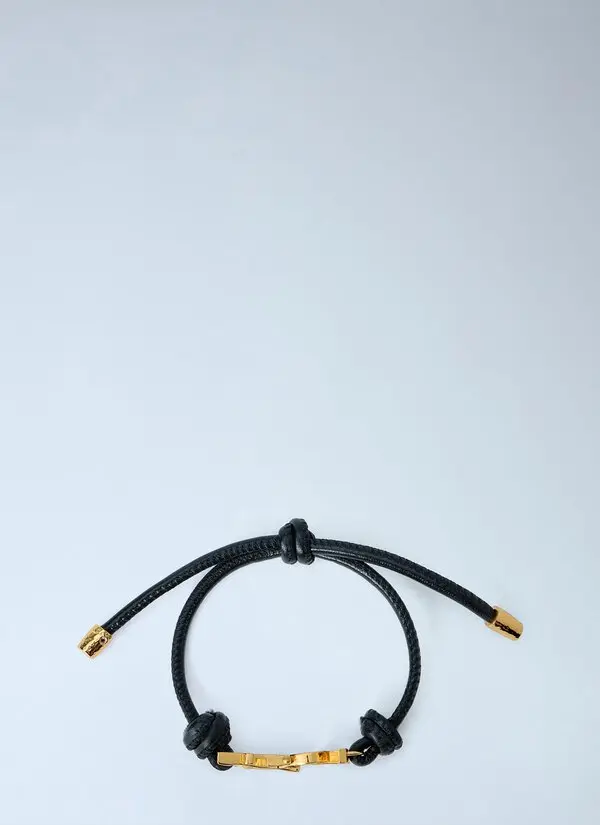 Saint Laurent Cassandre Cord Bracelet - Black