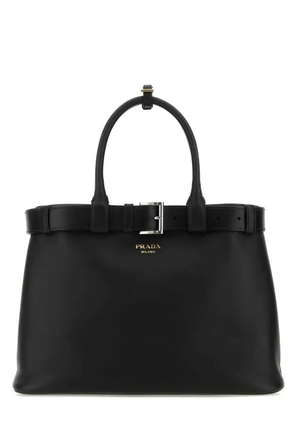 Prada Leather Buckle Large Handbag