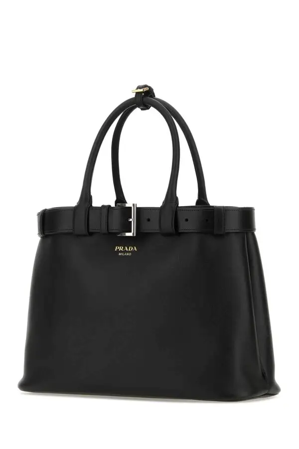Prada Leather Buckle Large Handbag