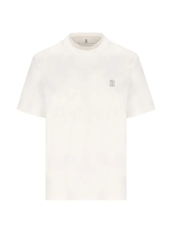 Brunello Cucinelli Logo Cotton T-shirt - Multicolor