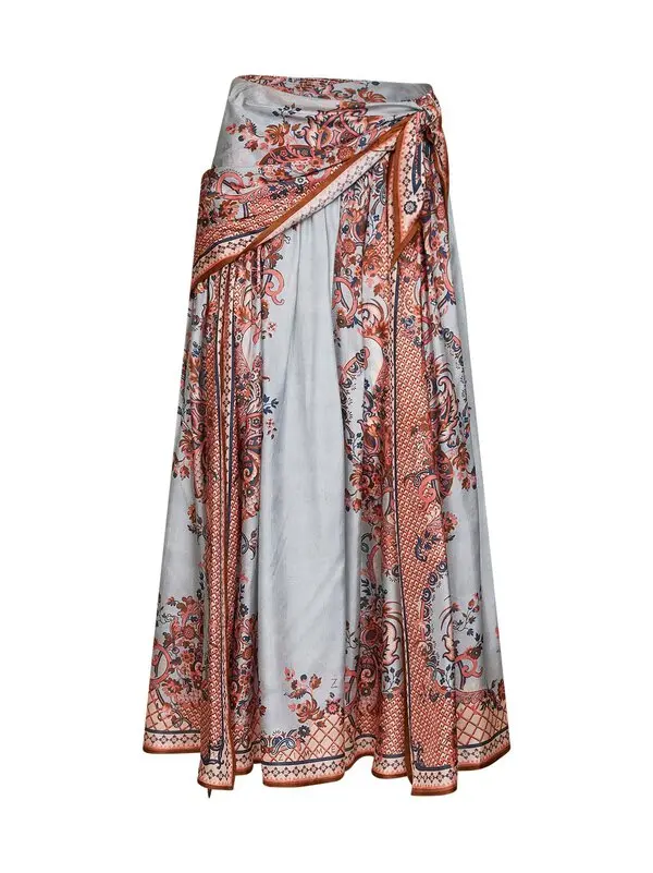 Zimmermann Aster Scarf Midi Skirt - Multicolor