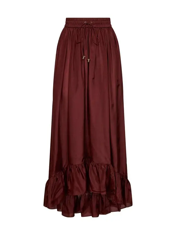 Zimmermann Silk Habotai Aster Maxi Skirt - Multicolor
