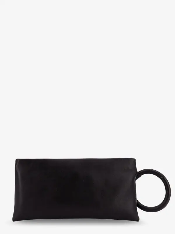 TOM FORD Aura Leather Clutch Bag With Lettering Logo On The Front - Black