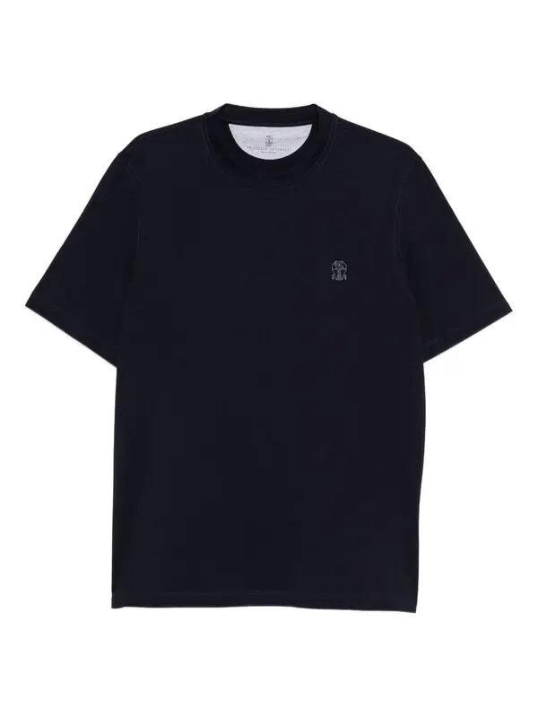 Brunello Cucinelli Logo Cotton T-shirt - Multicolor