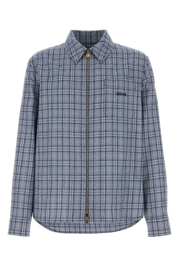 Versace Embroidered Wool Shirt - Multicolor