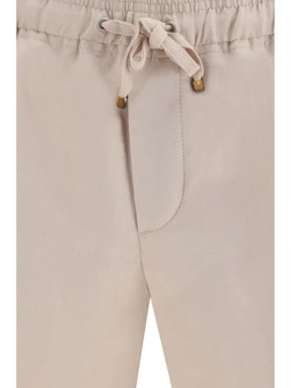 Brunello Cucinelli Cotton And Linen Drill Bermuda Shorts - Cream