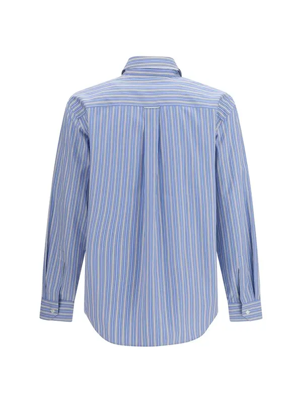 Saint Laurent Cassandre Striped Cotton Shirt
