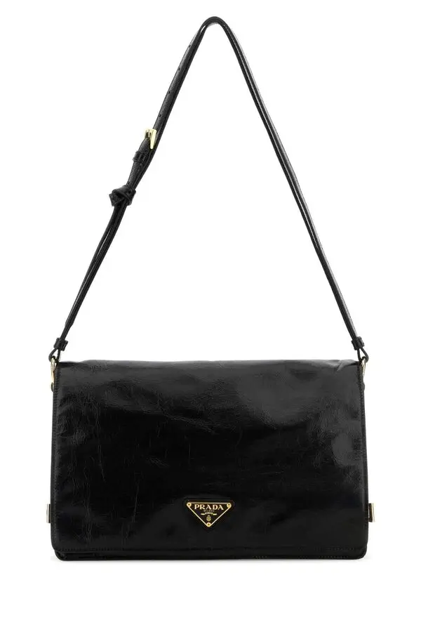 Prada Leather Medium Shoulder Bag - Black