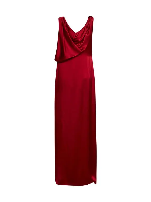 MAISON MARGIELA Satin Draped Maxi Dress - Multicolor