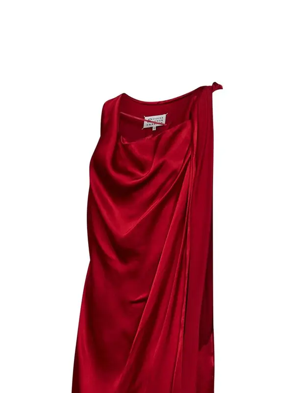 MAISON MARGIELA Satin Draped Maxi Dress - Multicolor