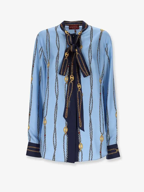 Gucci Printed Silk Twill Shirt