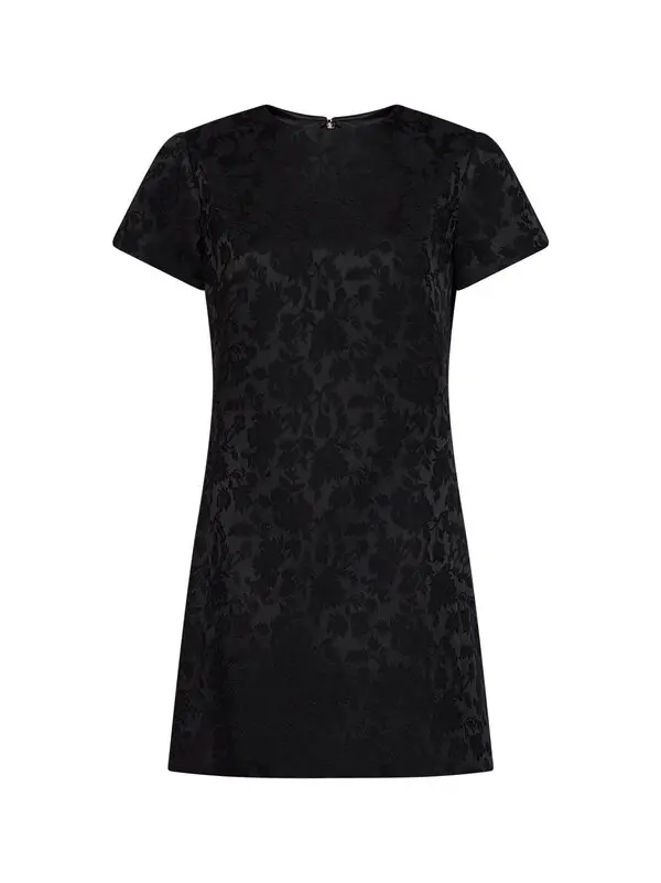 Saint Laurent Floral Jacquard Satin Mini Dress - Multicolor