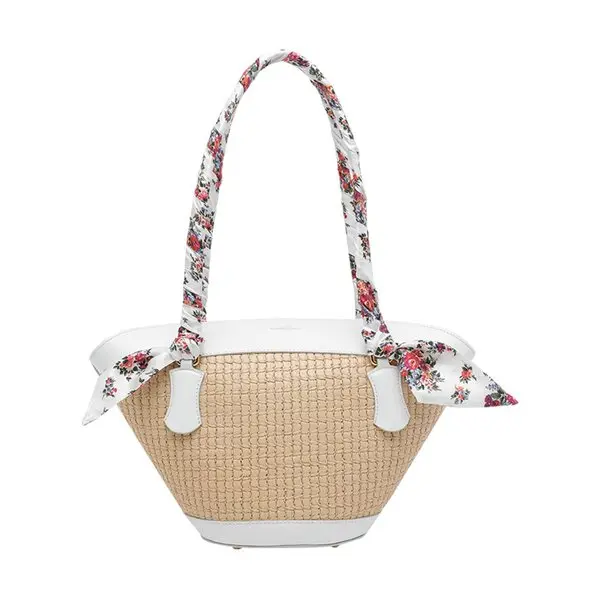 Dolce & Gabbana Capri Raffia Shoulder Bag - Cream