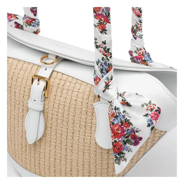 Dolce & Gabbana Capri Raffia Shoulder Bag - Cream