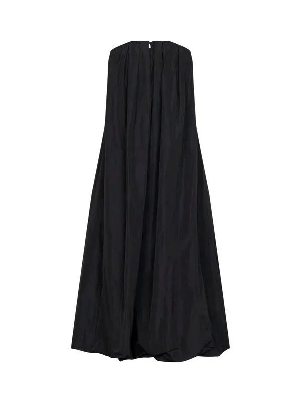 JIL SANDER Black Technical Faille Asymmetric Midi Dress